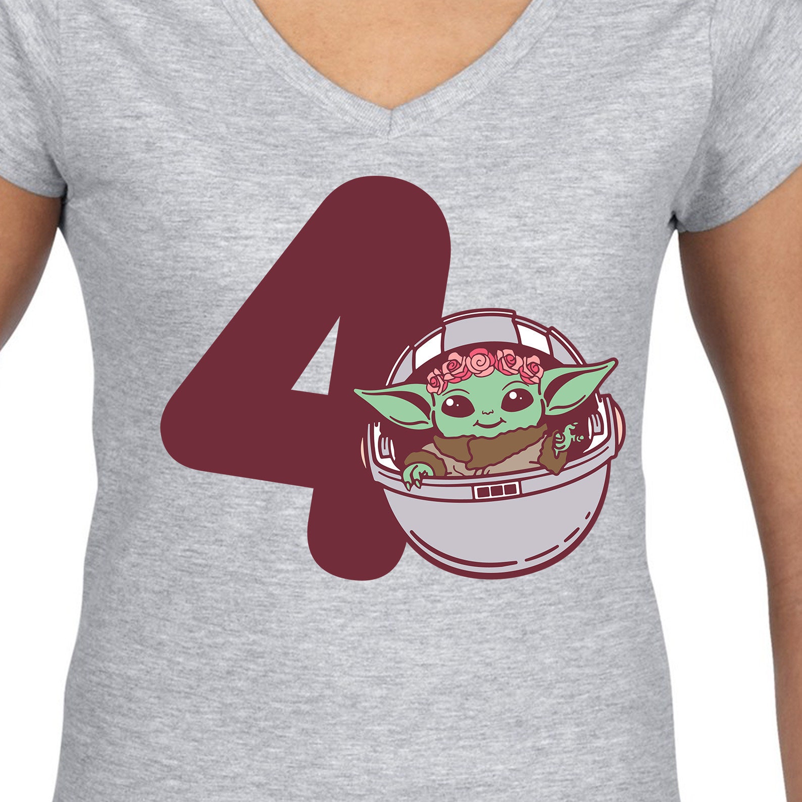 Girl Baby Yoda Four Year Old Digital Cut Files Cricut - Etsy