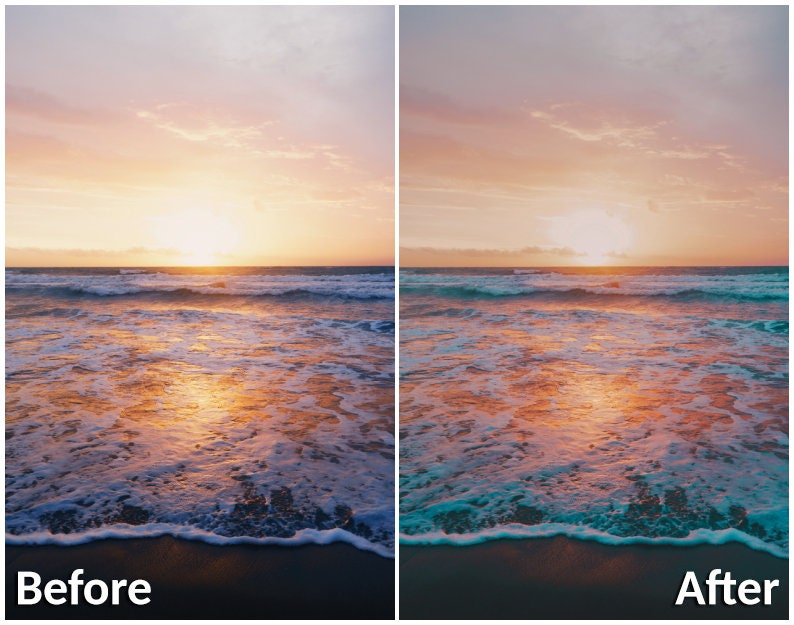 20 Sunset Beach Lightroom Presets: Warm Vibrant Filters (desktop ...