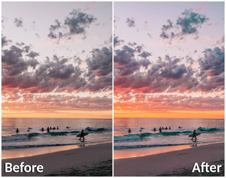 20 Sunset Beach Lightroom Presets: Warm Vibrant Filters (desktop ...
