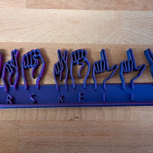 Customizable ASL Name Plate Desk Name Plate American Sign Language Name ...