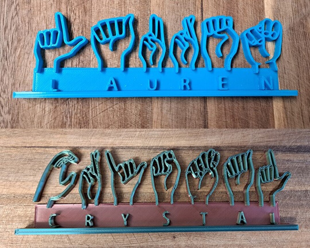 Customizable ASL Name Plate Desk Name Plate American Sign Language Name ...