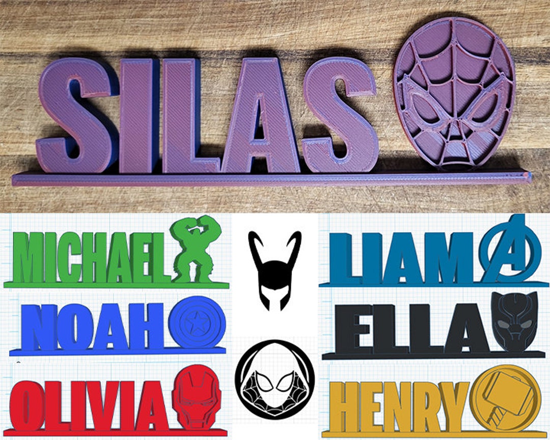 7" Customizable Marvel Styled Name Plate; Desk Name Plate; Avengers ...