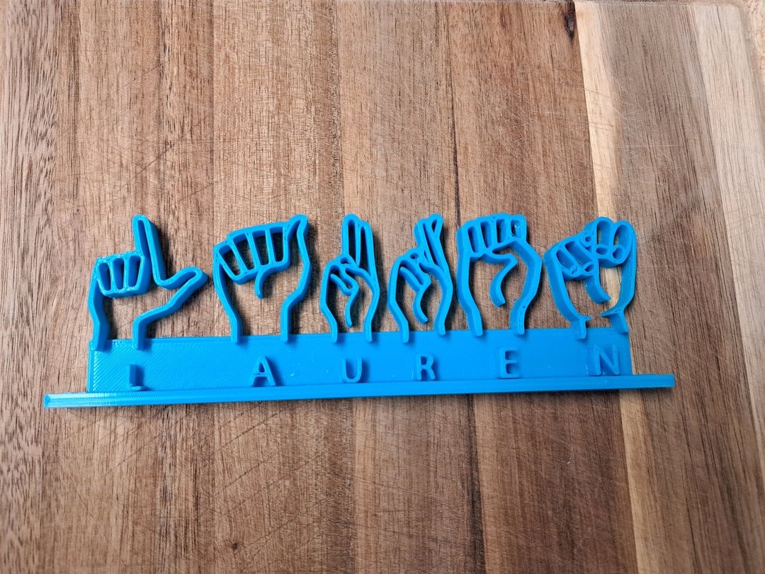 Customizable ASL Name Plate Desk Name Plate American Sign Language Name ...