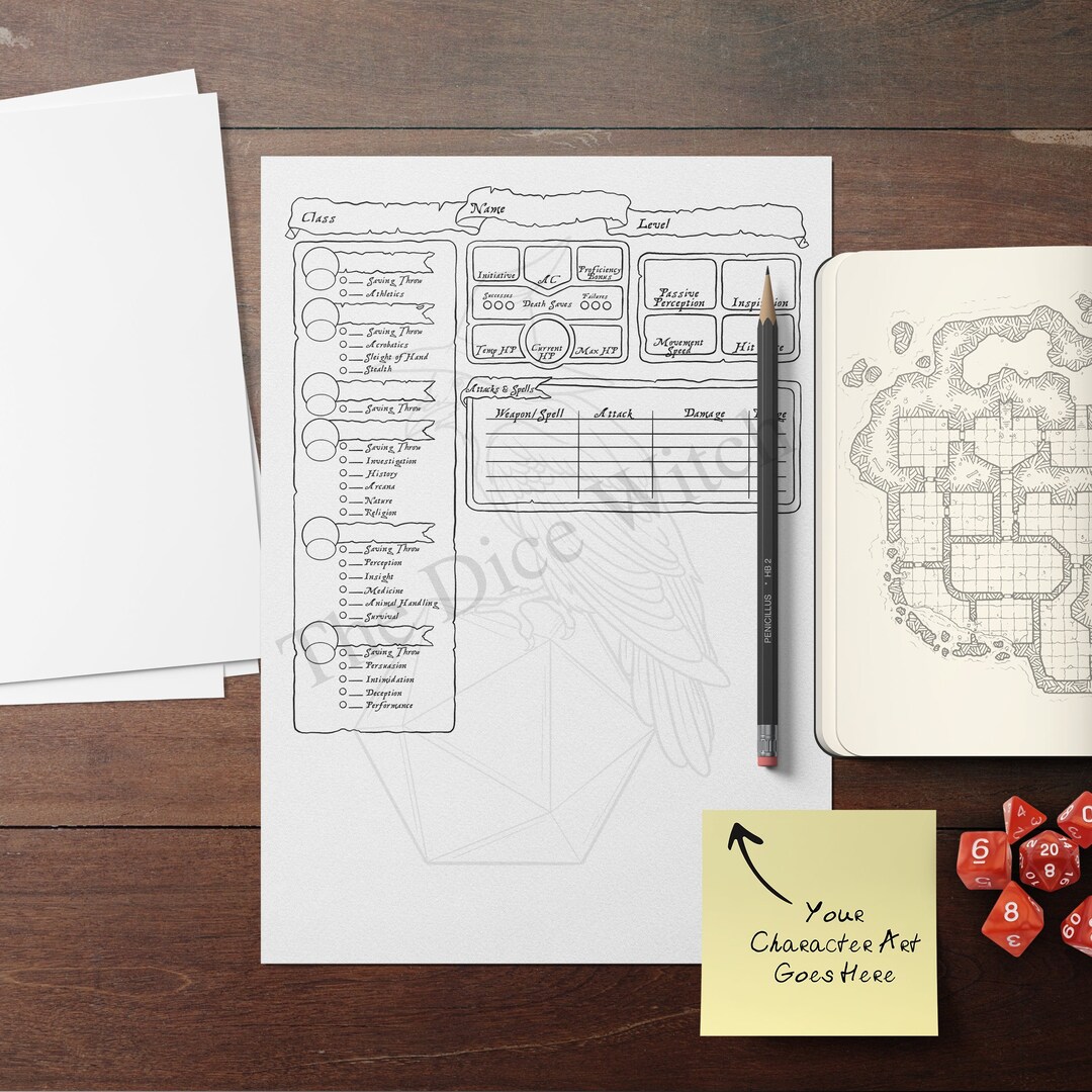 RPG Character Sheet and Spell Sheet Digital Download - Etsy Australia