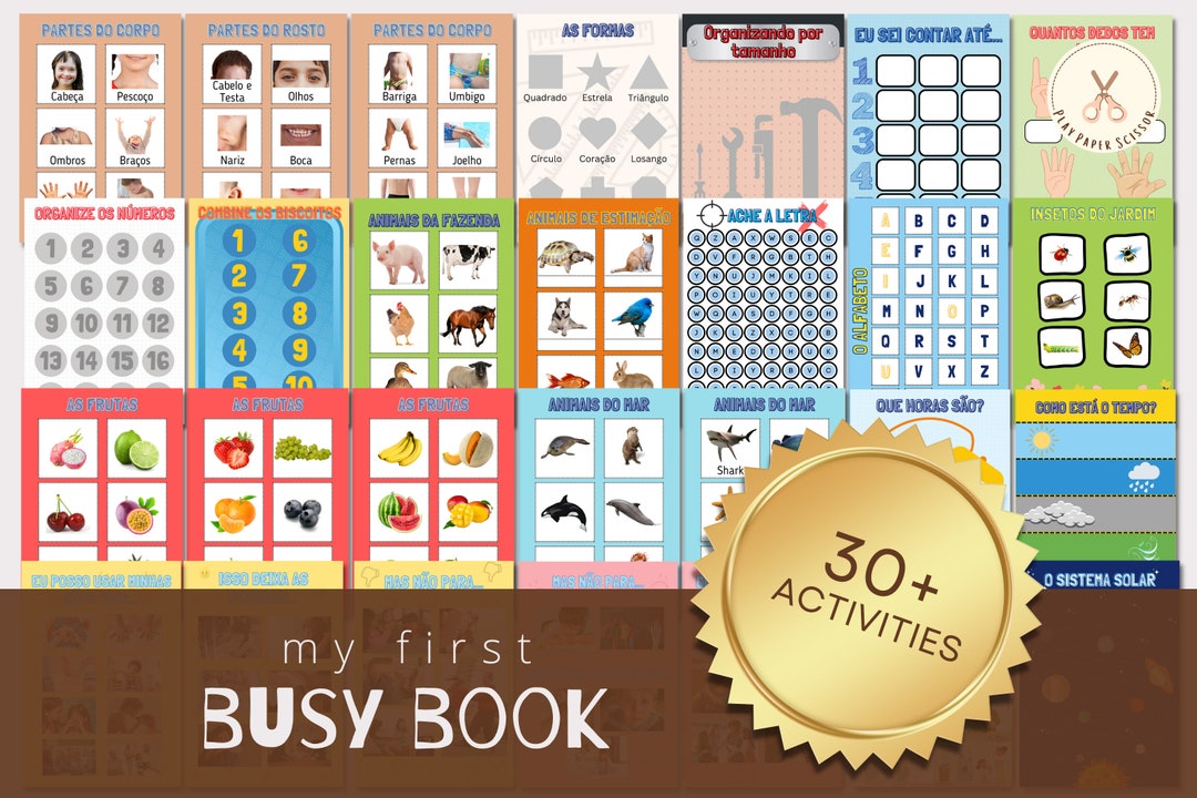 Toddler Busy Book Printable Montessori Materials Preschool Activities ...