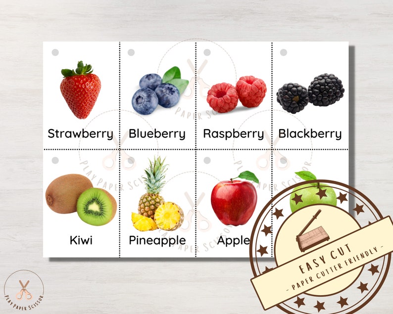 Toddler Flashcards Fruits, Homeschool Flash Card, Speech Therapy Cards ...