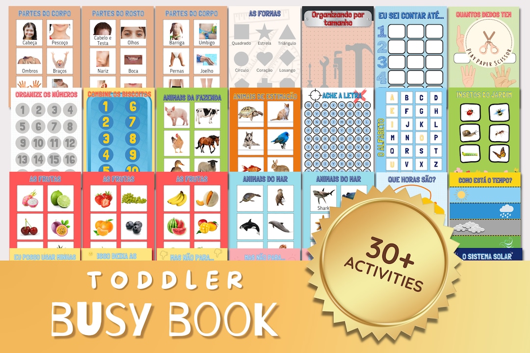 Bilingual Busy Book for Kids 2+, Printable ESL Learning Binder ...
