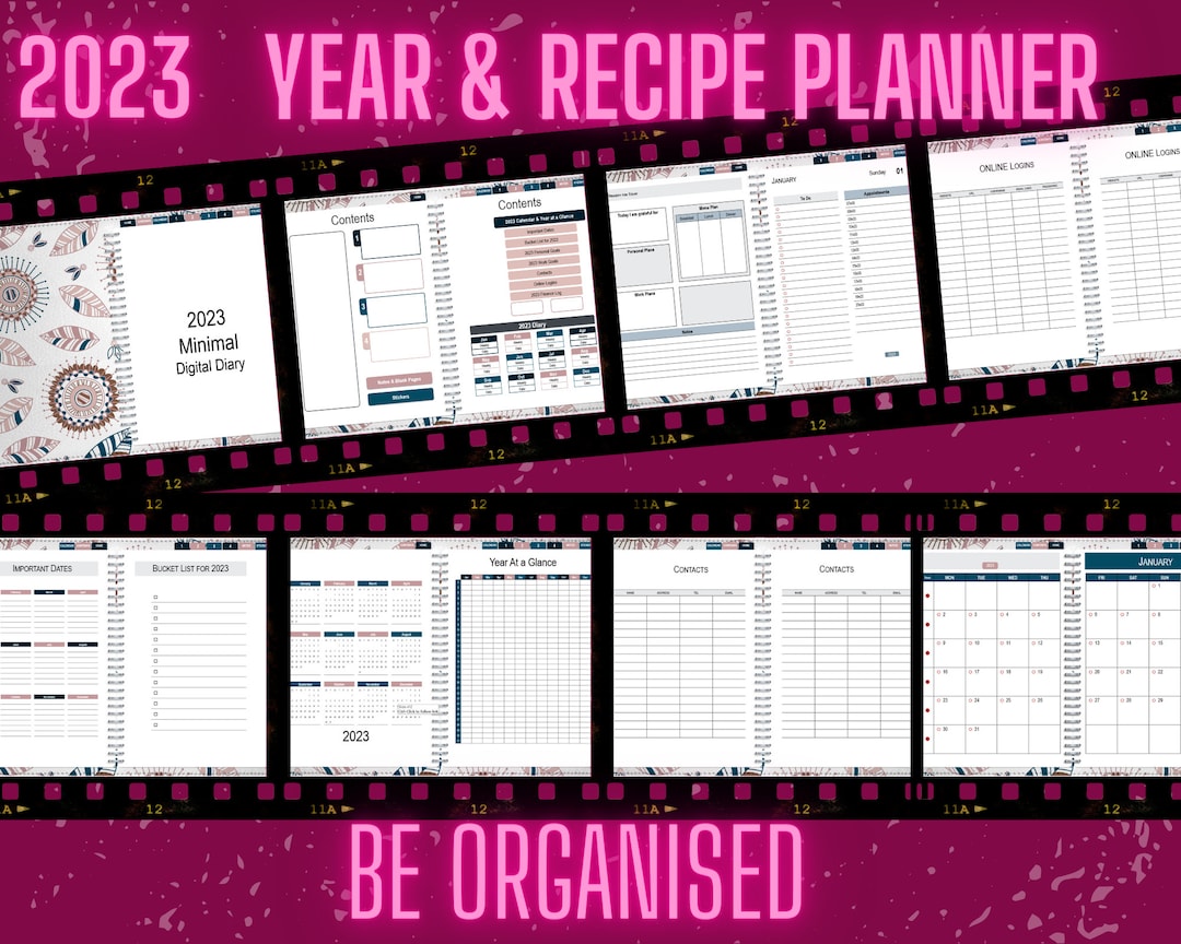 2023 Year and Recipe Planner - Etsy