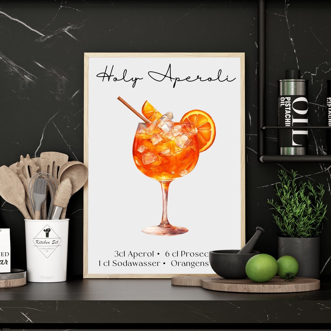 Aperol Spritz Poster, Aperol Spritz Recipe Poster, Holy Aperoli Poster ...