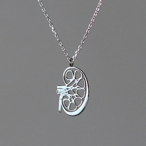 Anatomy Kidney Silver Pendant Human Organ Jewelry Hand Cut Pendant for ...