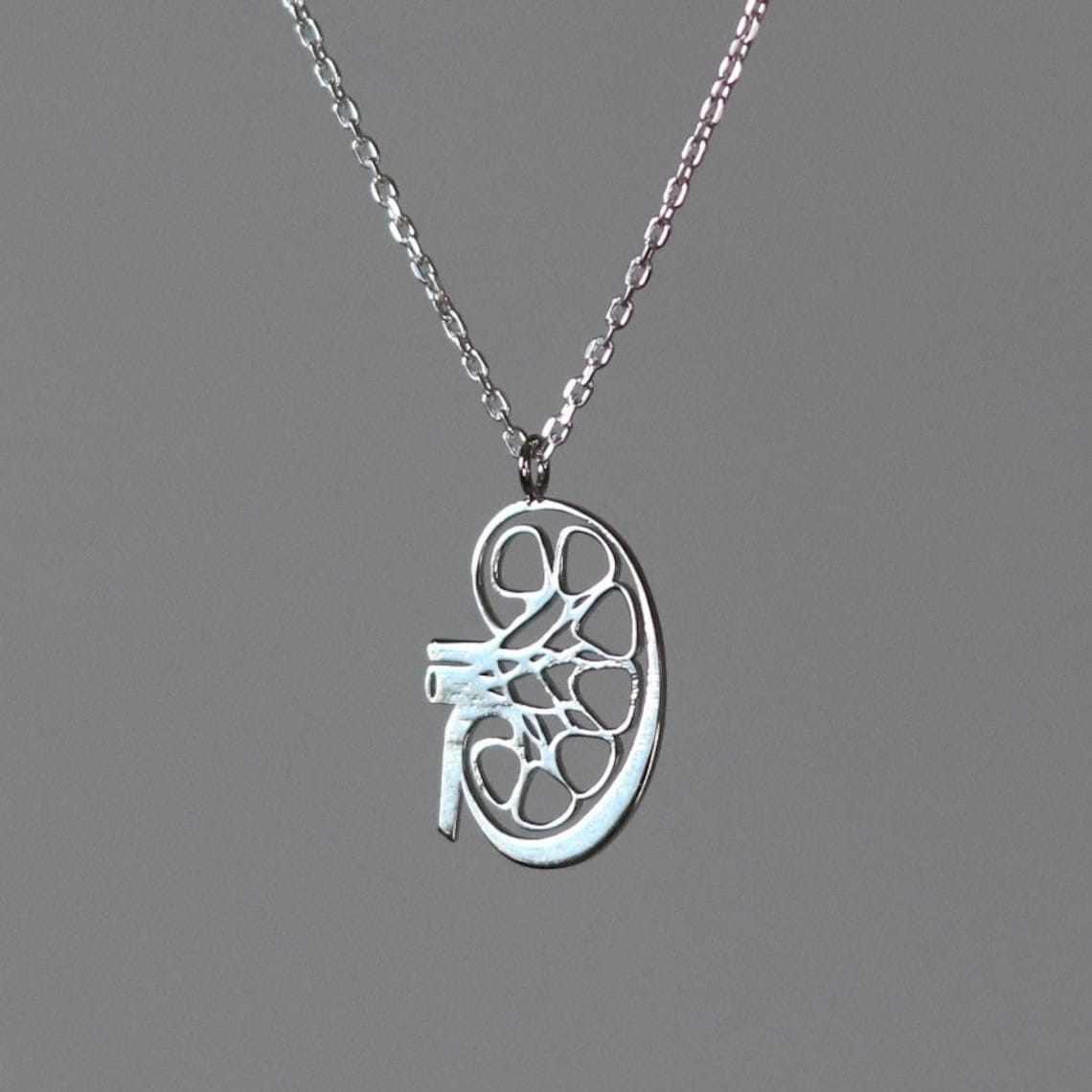 Anatomy Kidney Silver Pendant Human Organ Jewelry Hand Cut - Etsy