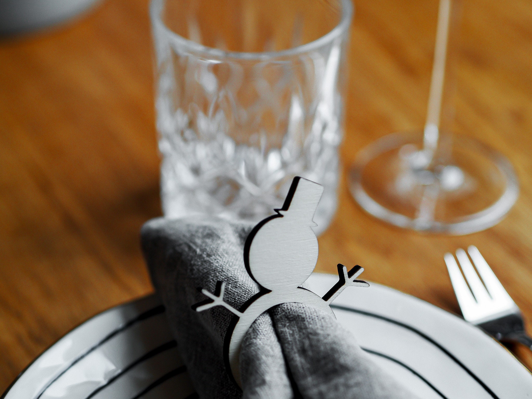 Snowman Napkin Holder SVG File for Glowforge | Napkin Ring | LBRN - Etsy