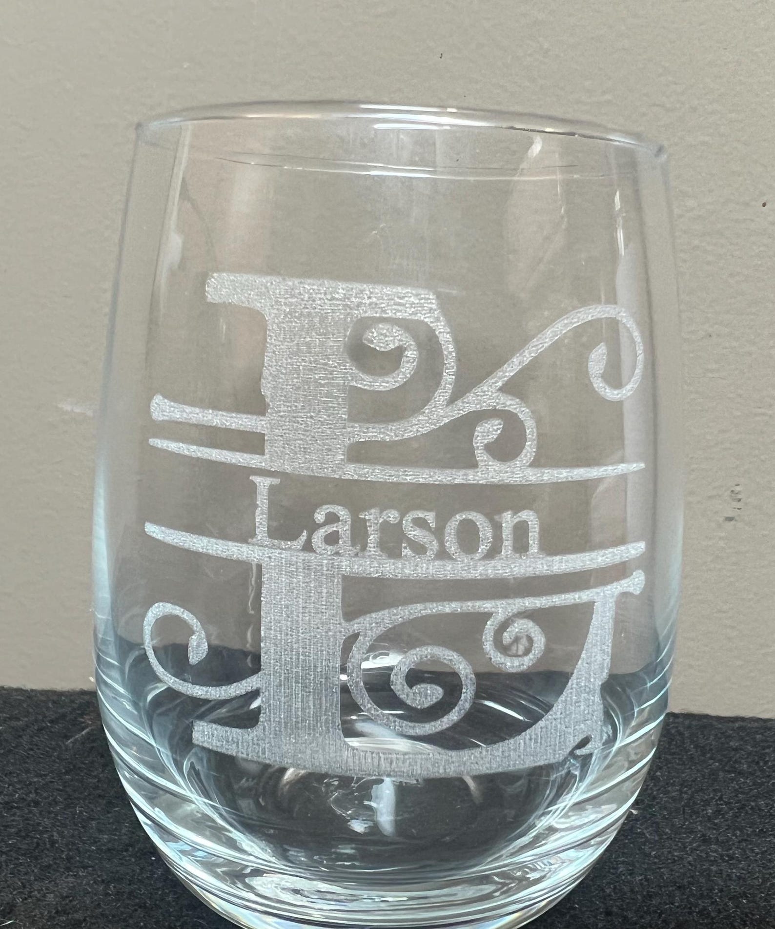 Etched Stemless Wine Glasses, Personalized Wine Glass, Custom Wine ...