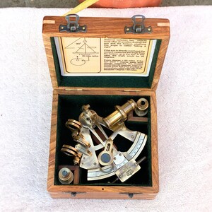 Antique Brass Nautical Sextant - Vintage Maritime Navigation Instrument ...