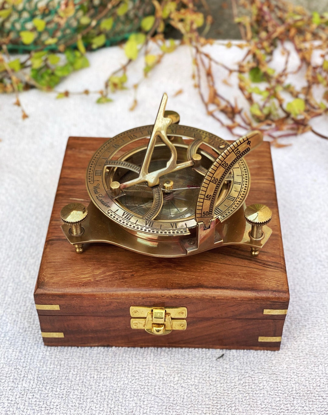 Solid Brass Sundial Compass I Antique Finish Working Direction - Etsy
