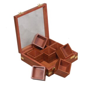 Wooden Spices Red Box I With Transparent Fiber on Top I With 9 ...