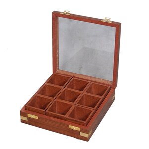 Wooden Spices Red Box I With Transparent Fiber on Top I With 9 ...