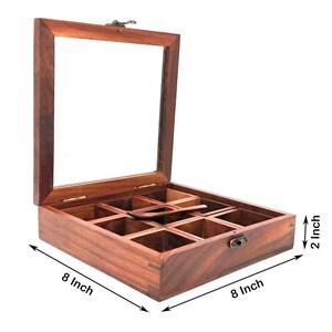 Wooden Spices Red Box I With Transparent Fiber on Top I With 9 ...