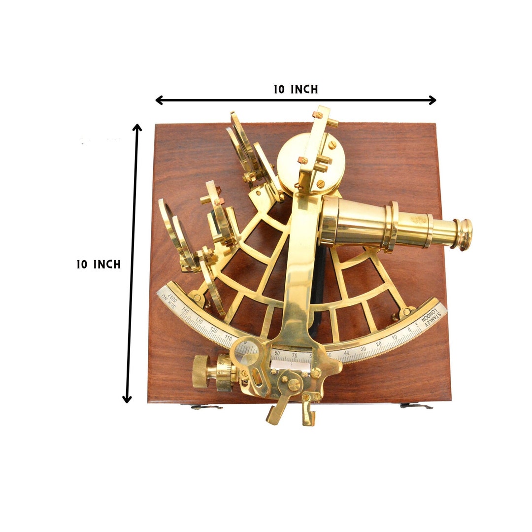 Working Nautical Sextant With Wooden Box I Navigation Functional Brass ...