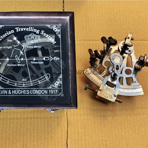Vintage Brass Sextant With Wooden Box – Vintage Nautical Navigation ...