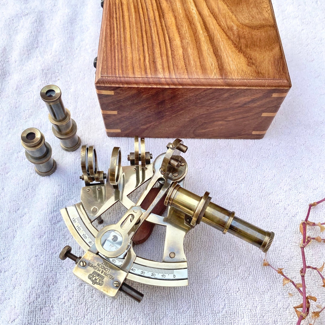 Antique Brass Nautical Sextant Vintage Maritime Navigation Etsy