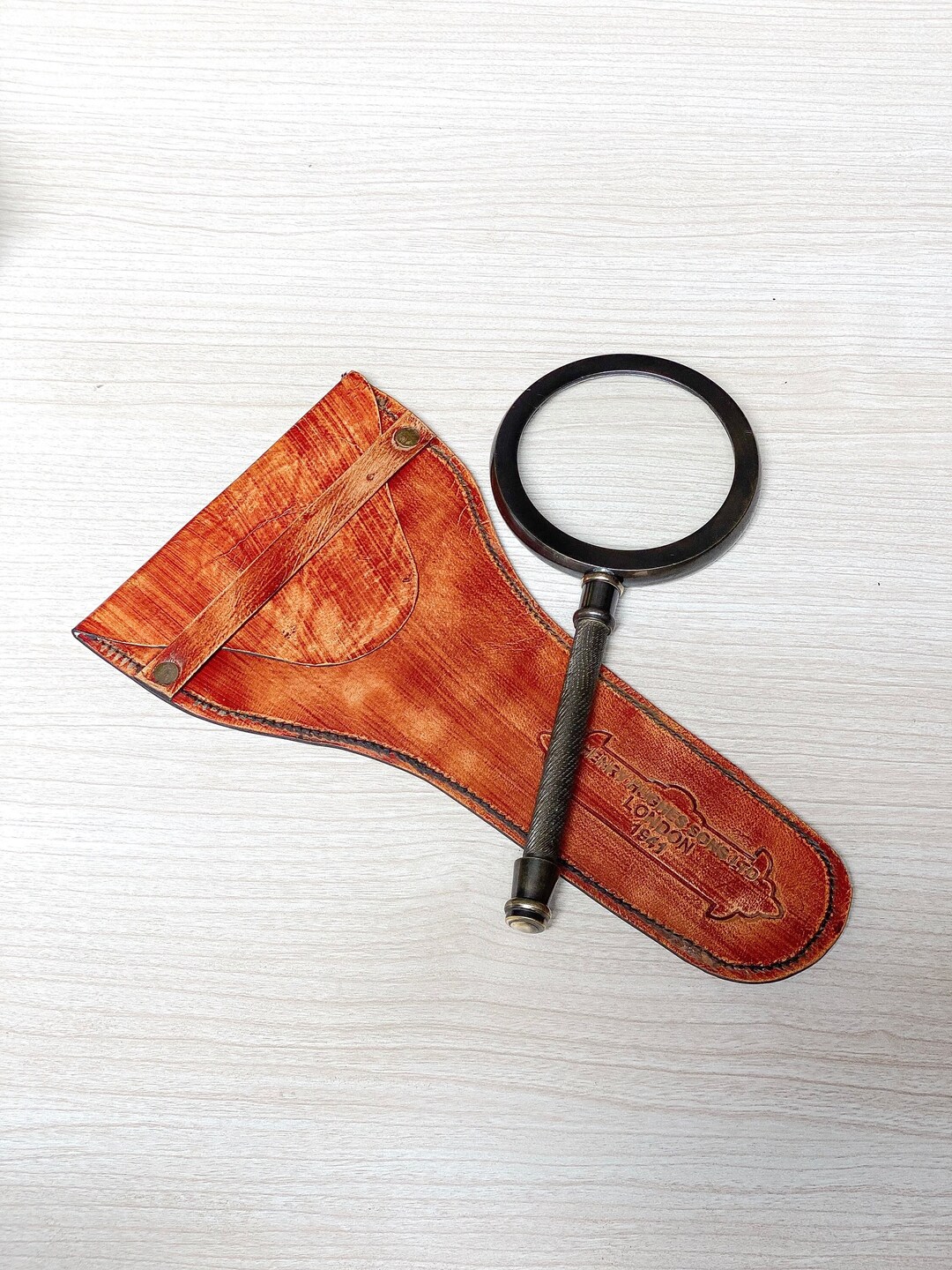 Customize Antique Magnifying Glass, With Leather Case, Marine Handheld ...
