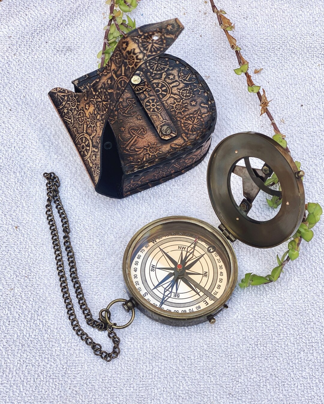 Personalized Working Compass, Brass Antique Direction Compass, With ...