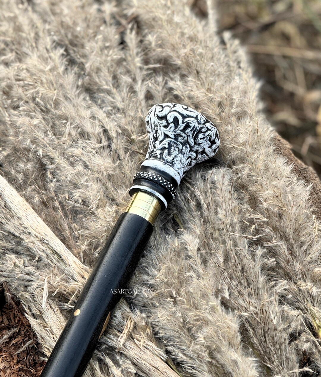 Marble Handle Walking Cane | Handmade Victorian Walking Stick for Men ...