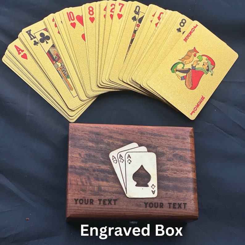 Luxury Playing Cards Set in Premium Rosewood Box – Personalized Men’s ...