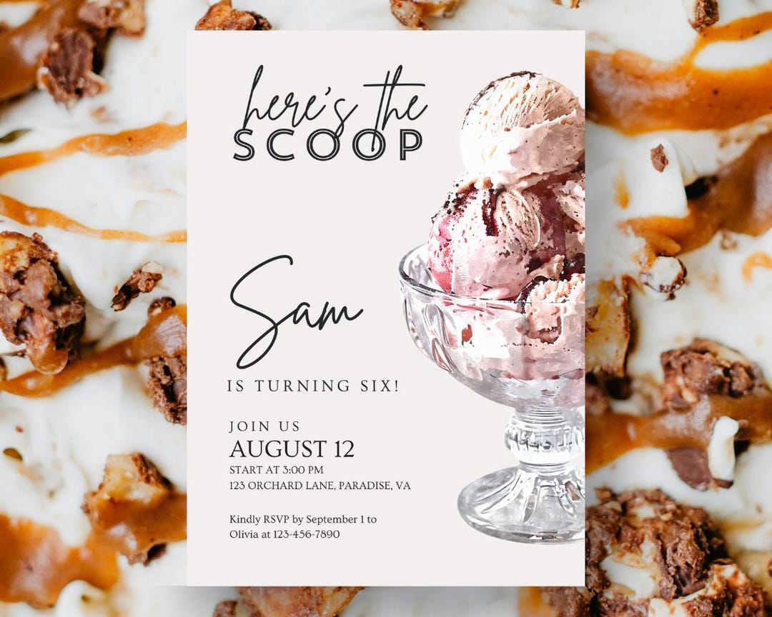 Ice Cream Birthday Party Invitation: Digital Download Fully Editable ...