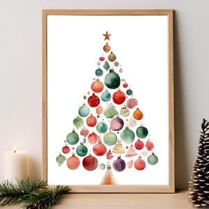Christmas Tree Watercolor Print, Set of Six, Christmas Wall Art ...