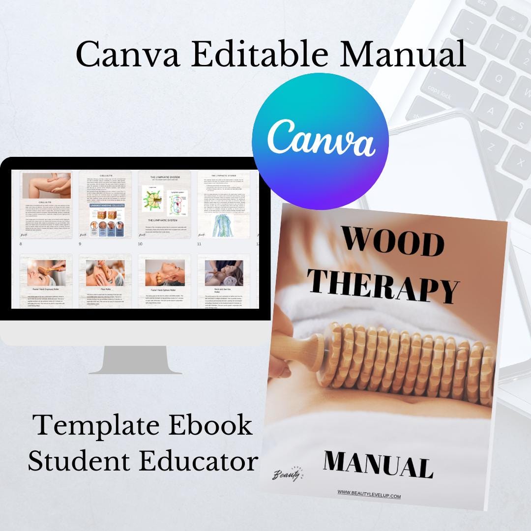 Wood Therapy Face & Body Masterclass English, Canva Editable Manual ...
