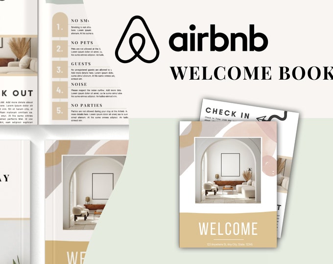 Editable Airbnb Welcome Book Template, Modern Airbnb Welcome Book ...
