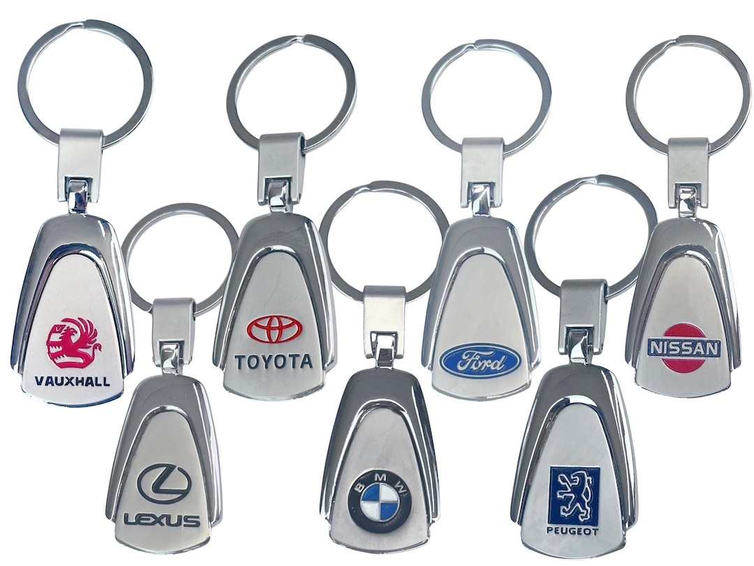 Luxury Chrome Car Logo Keychain – Polished Metal Key Ring, Pendant ...