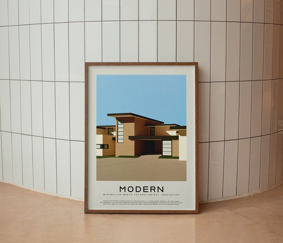 Modern Architecture Poster, Contemporary Art Print, Minimalist Wall Art ...