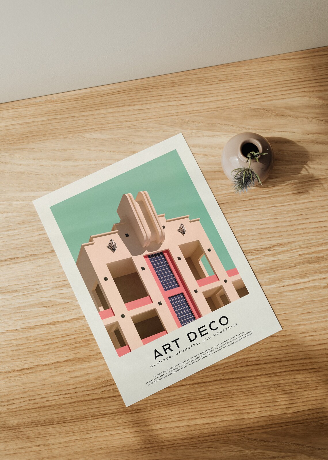 Art Deco Architecture Poster Print, Art Deco Poster, Minimalist Wall ...