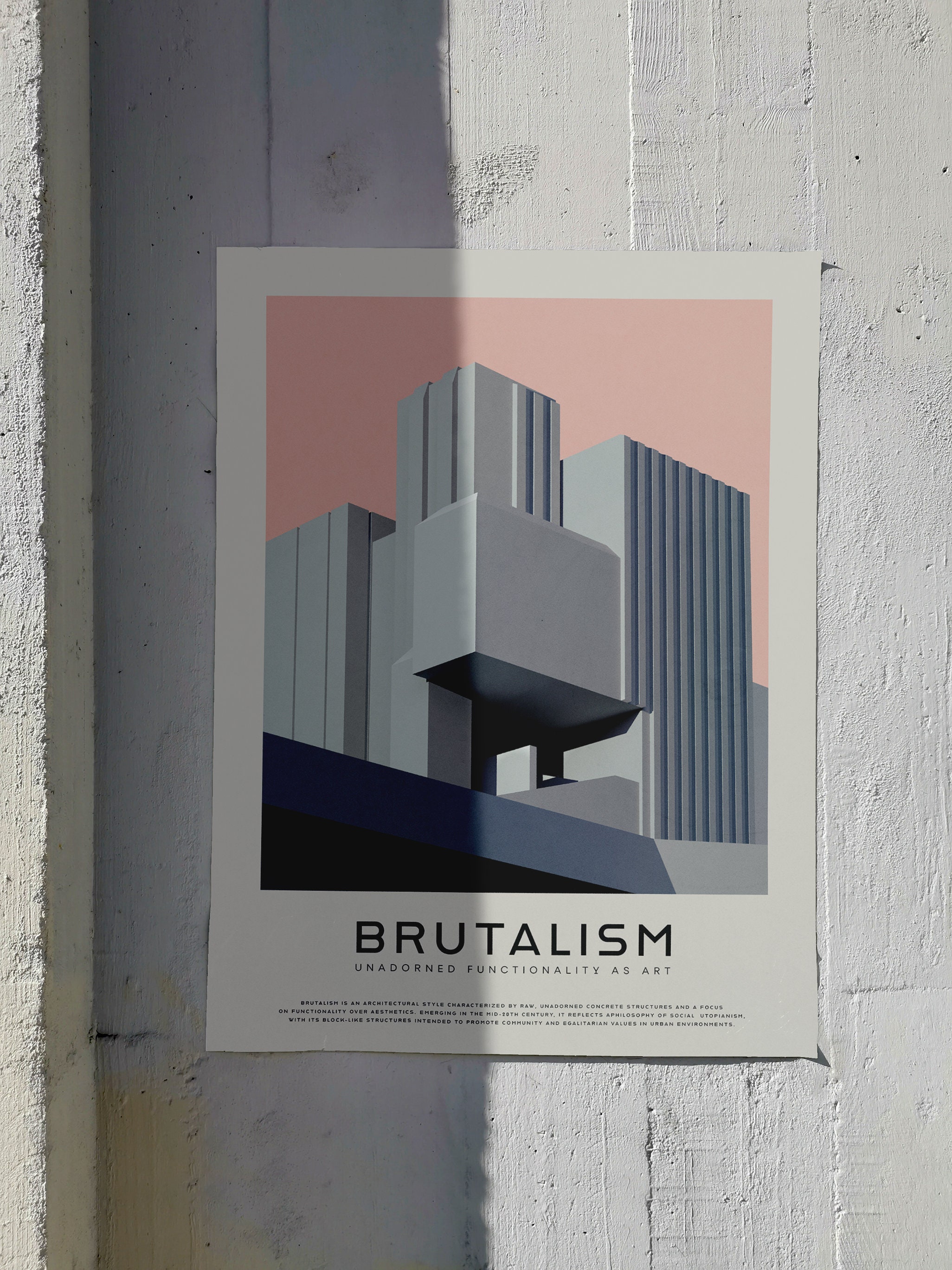 Brutalism Art Print, Mid-century Poster, Minimalist Wall Art, Brutalist Architecture Art Print ...