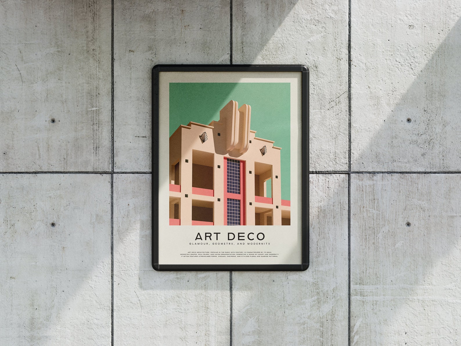 Art Deco Architecture Poster Print, Art Deco Poster, Minimalist Wall ...