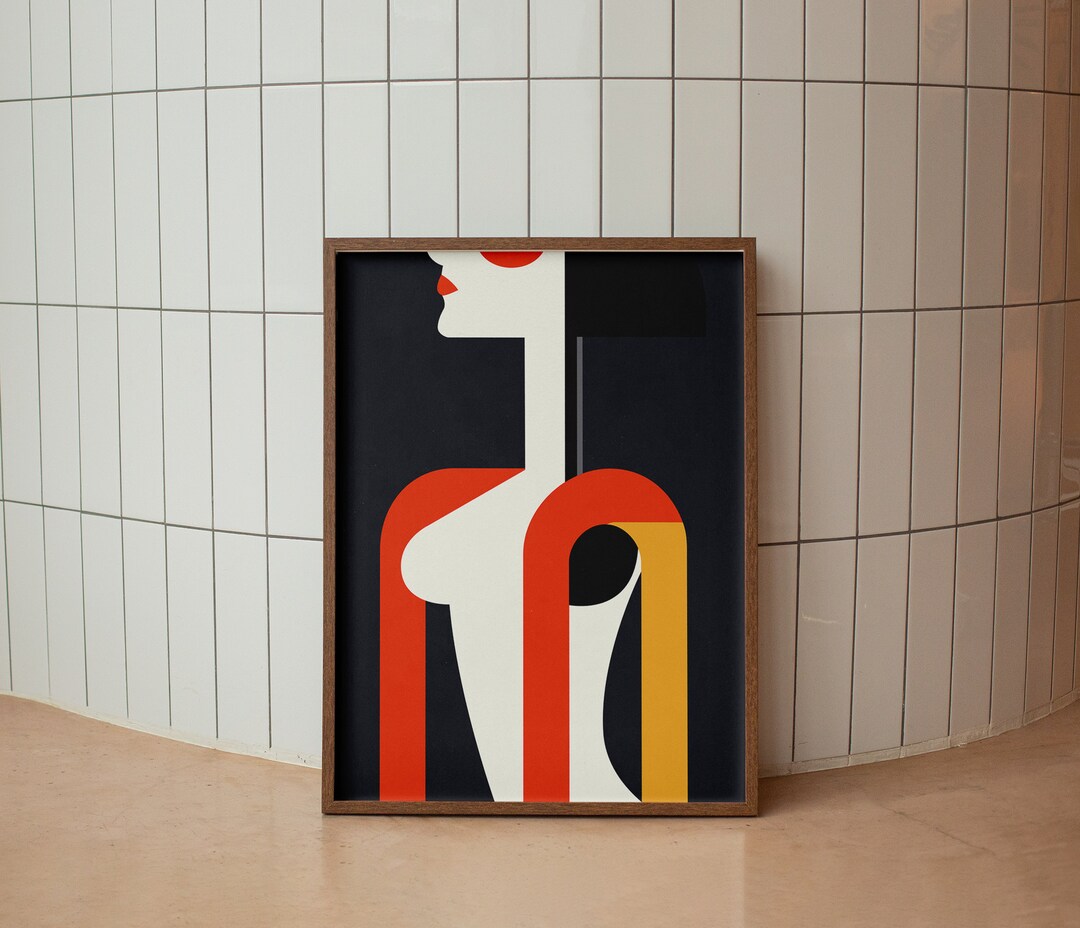 Mid-century FEMALE FIGURE Art Print Bauhaus Poster - Etsy