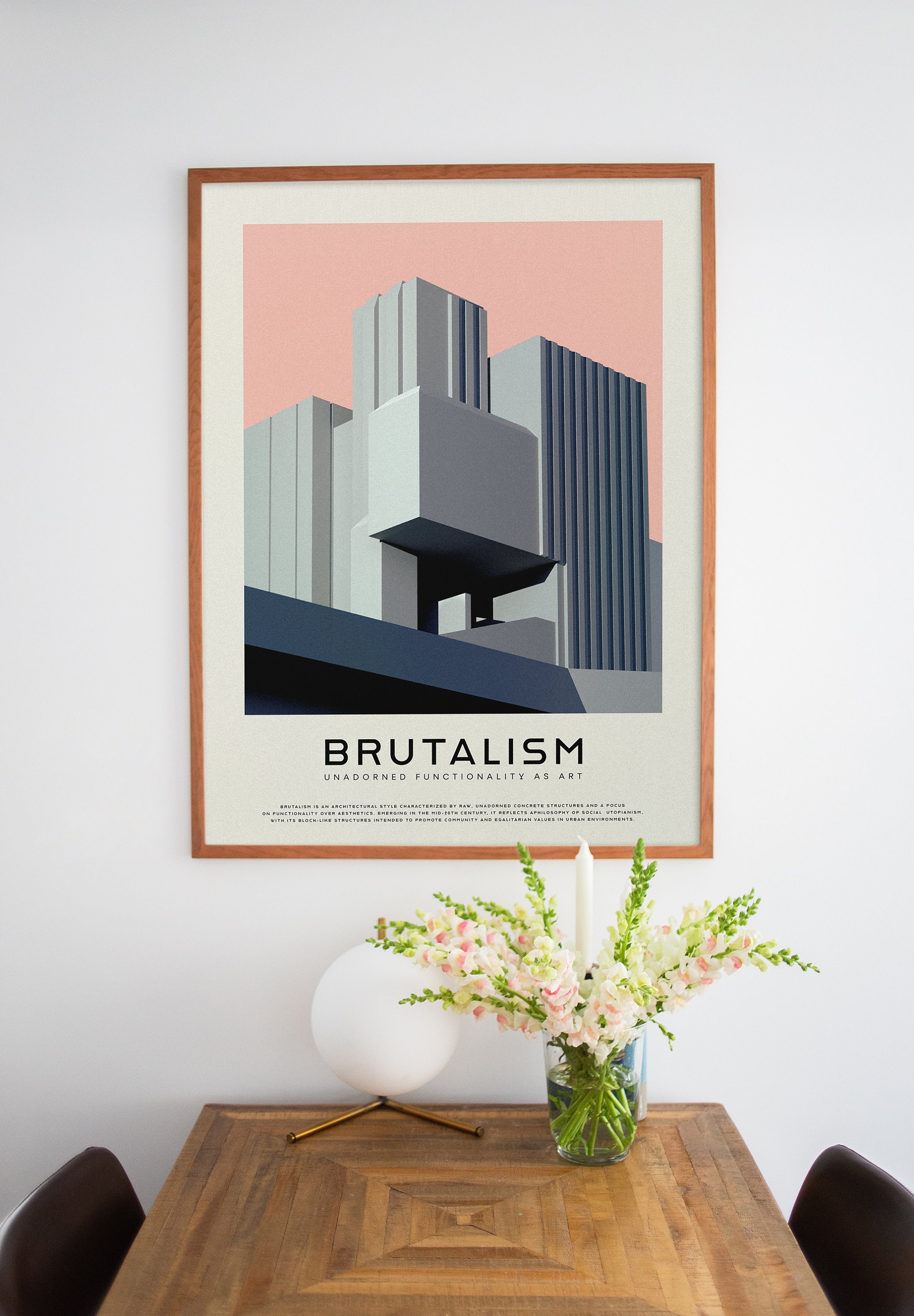 Brutalism Art Print, Mid-century Poster, Minimalist Wall Art, Brutalist Architecture Art Print ...