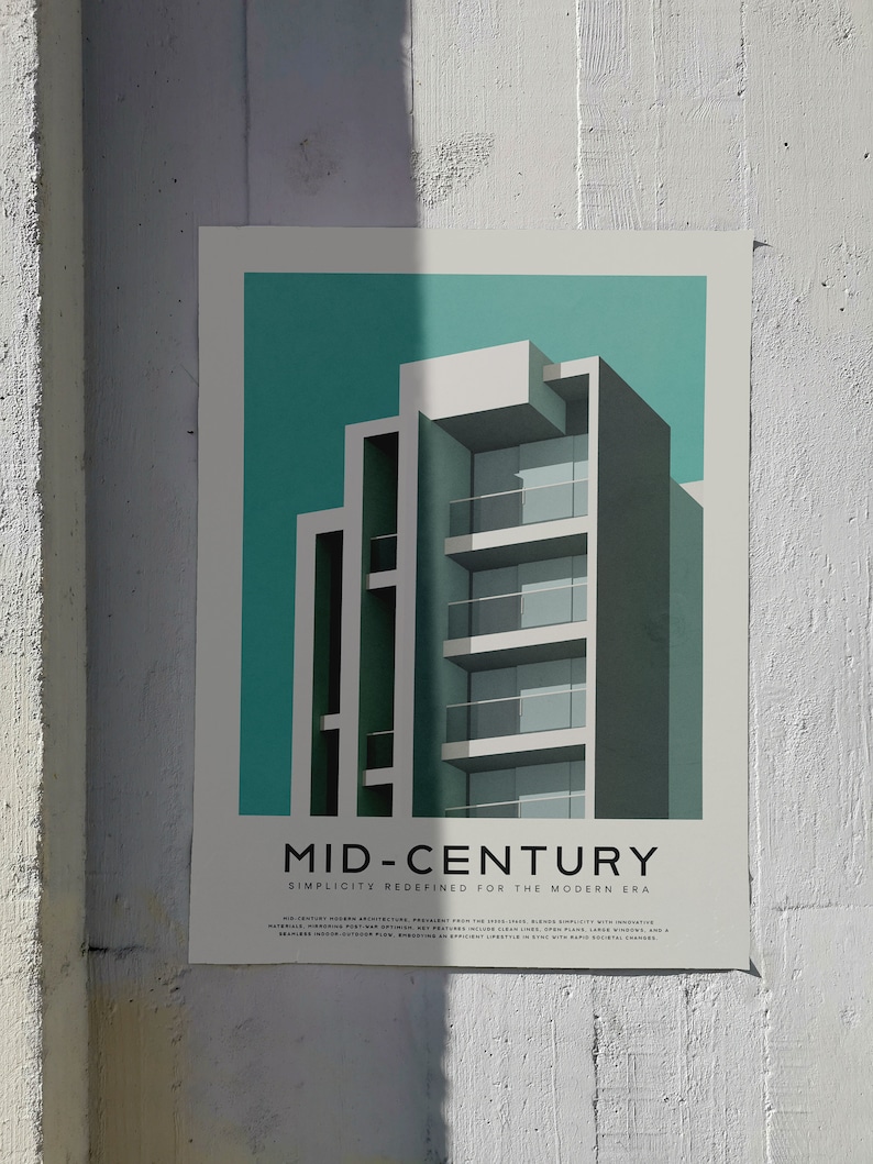 Mid-century Modern Art Print Modern Architecture Poster - Etsy