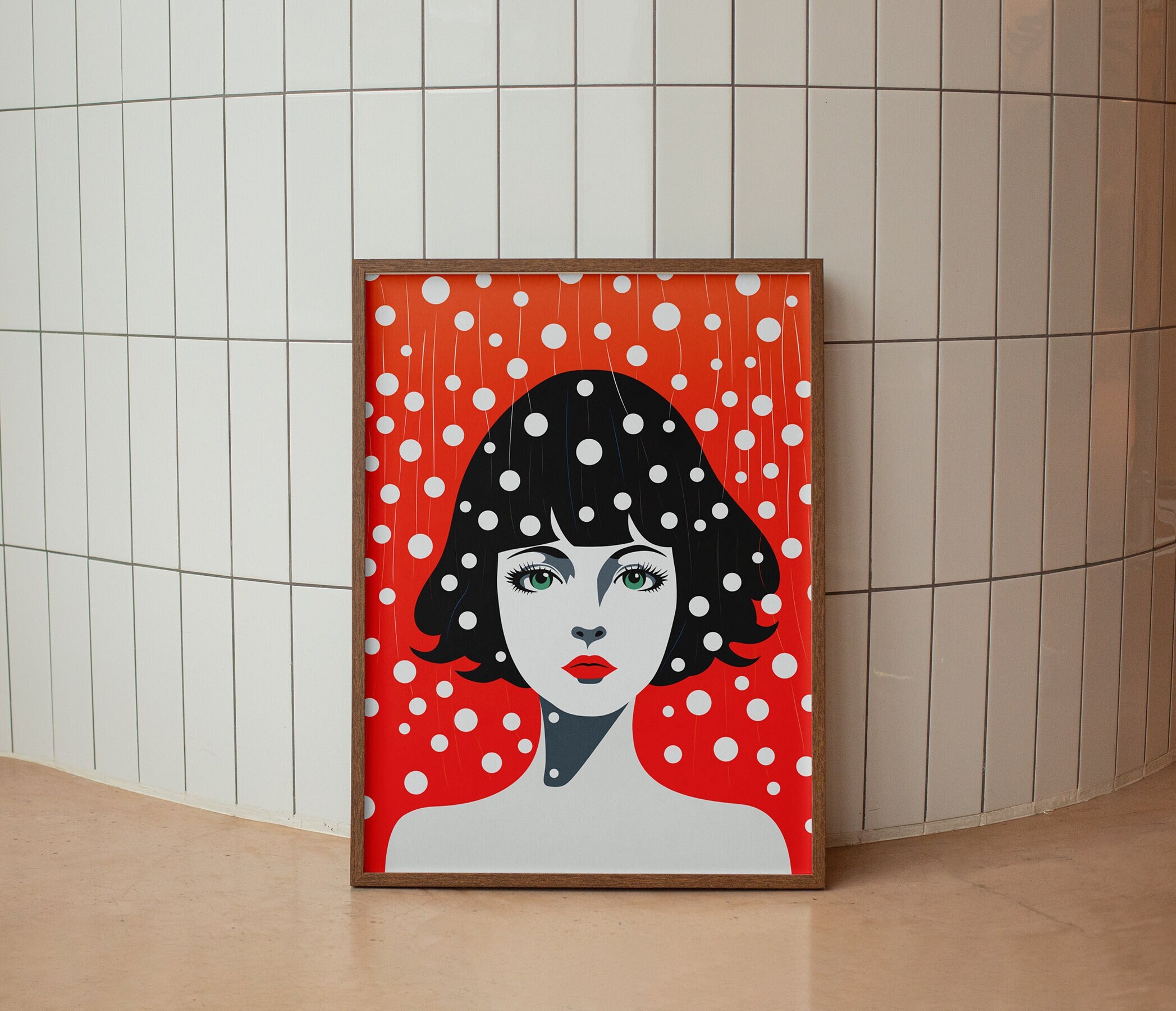 Yayoi Kusama Inspired Art Print Woman Portrait Poster - Etsy