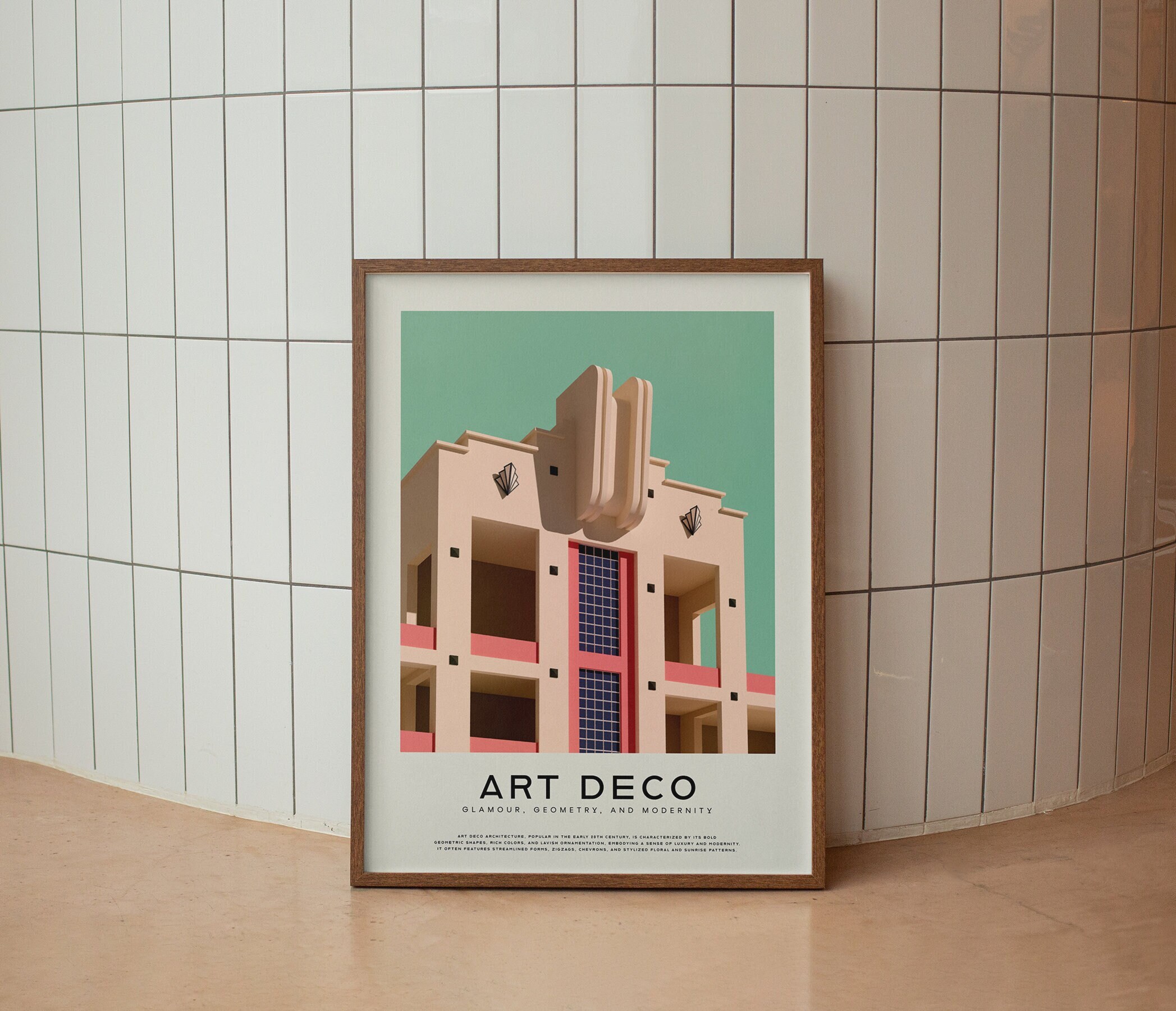 Art Deco Architecture Poster Print, Art Deco Poster, Minimalist Wall ...