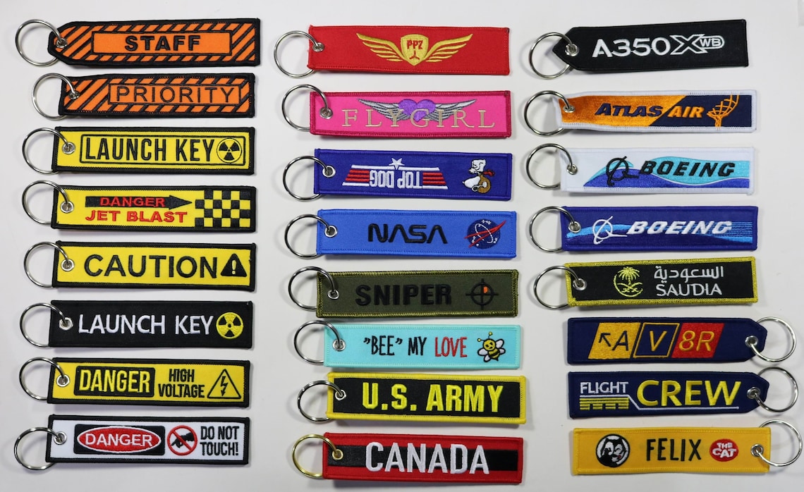 Custom Embroidery Keychains Custom Jet Tags Custom Keytags - Etsy