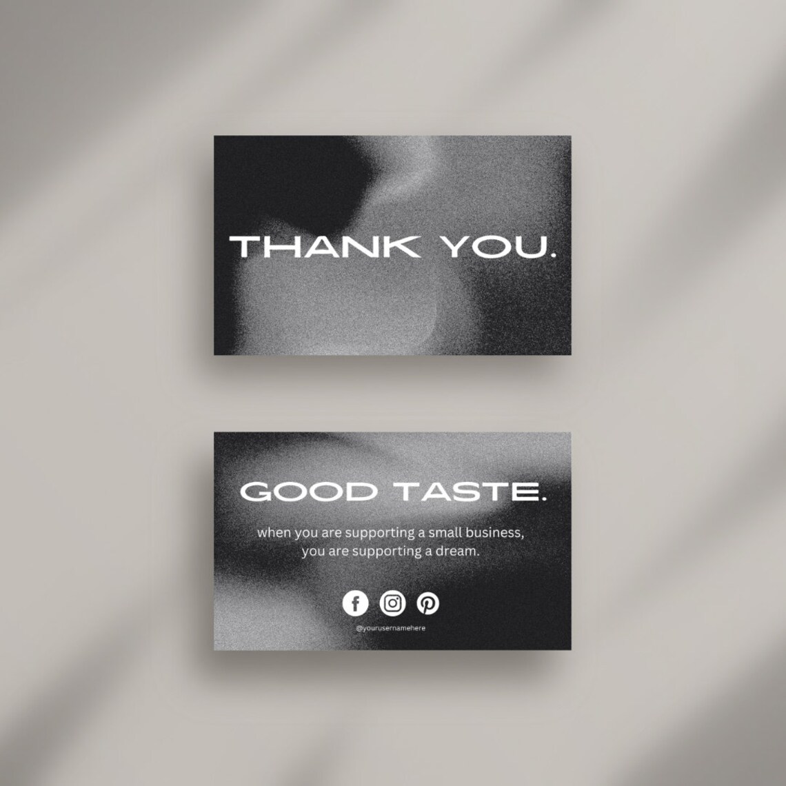 PRINTABLE AND EDITABLE Grainy Thank You Card Template - Etsy