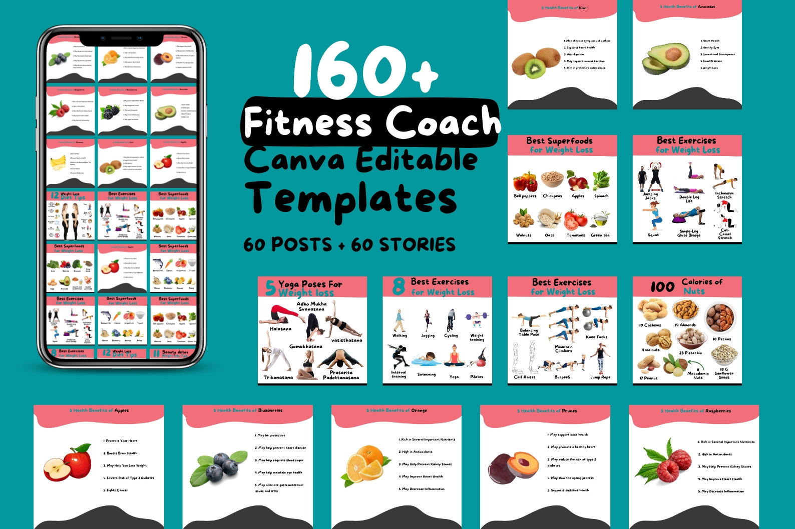 Fitness Coach Canva Templates: Elevate Your Gym Fitness - Etsy