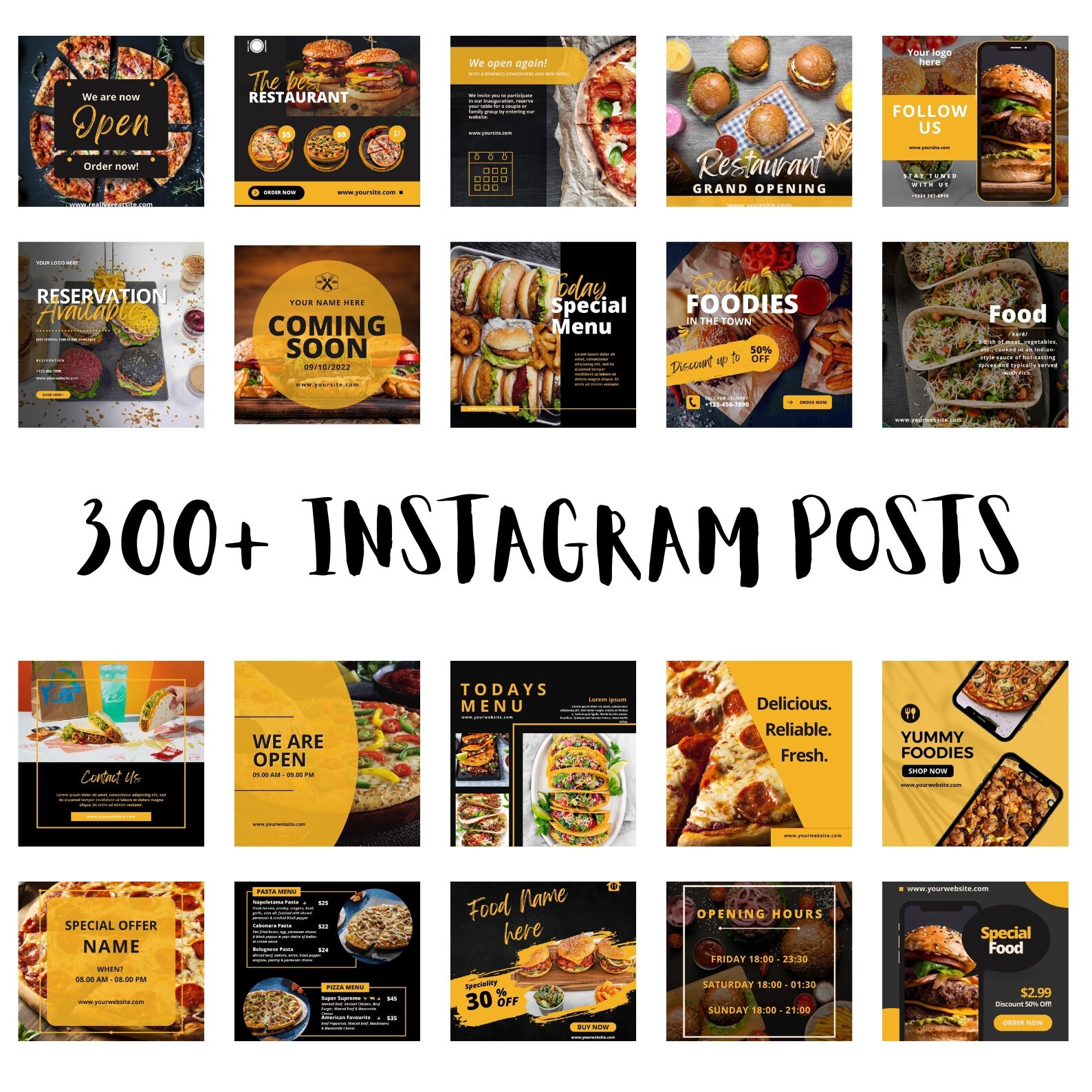 Restaurant Canva Template Bundle for Food Canva Template for - Etsy