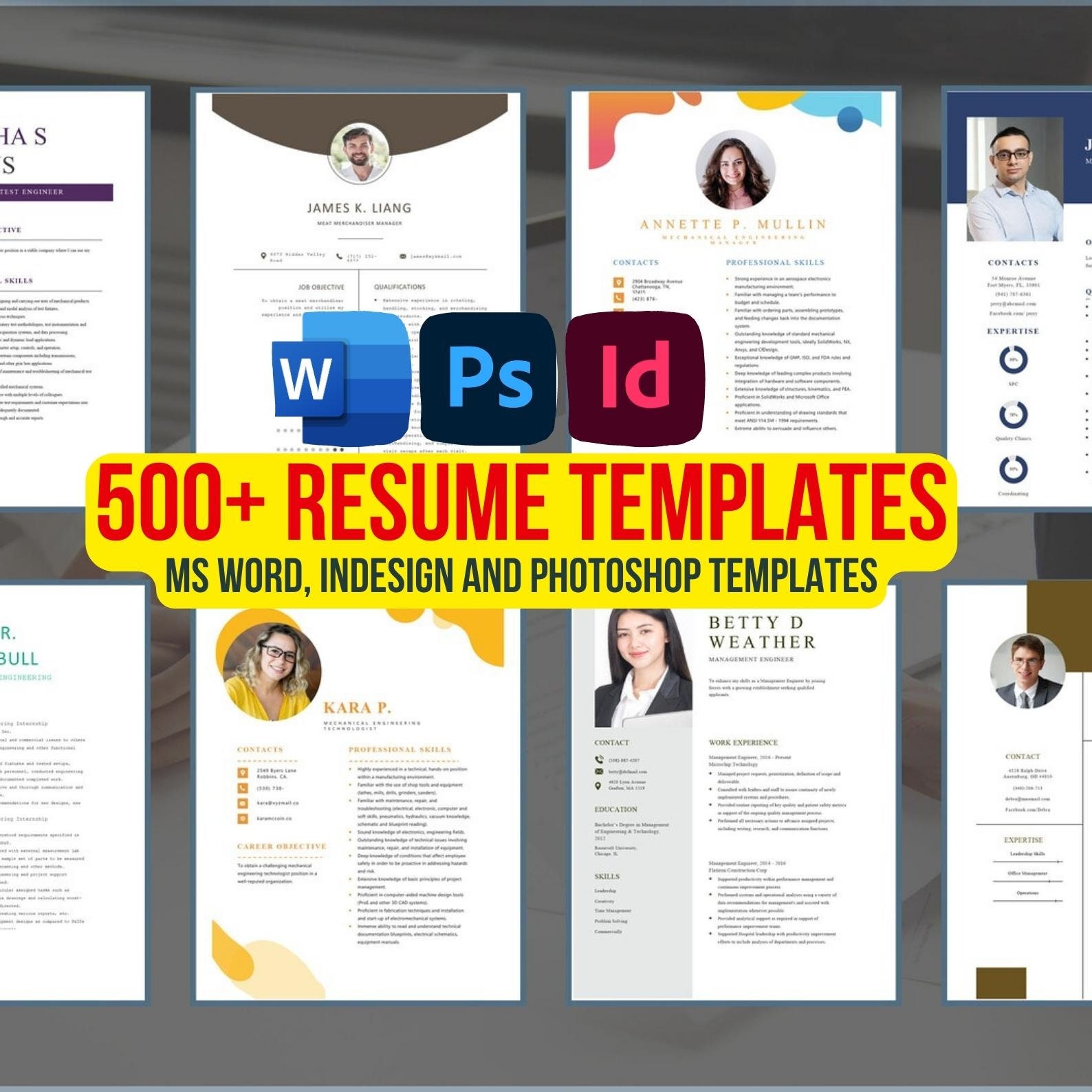 Resume Templates Bundle: Elevate Your CV With Word Resume Templates ...