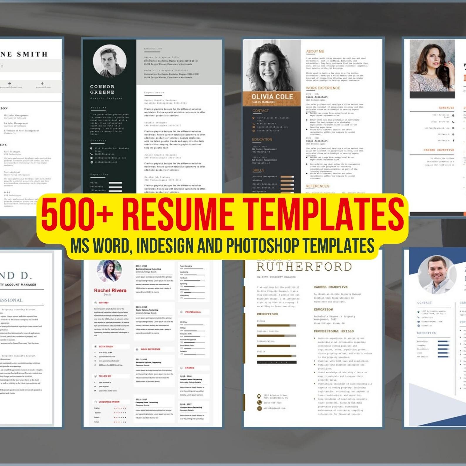 Buy Resume Templates Bundle: Elevate Your CV With Word Resume Templates ...