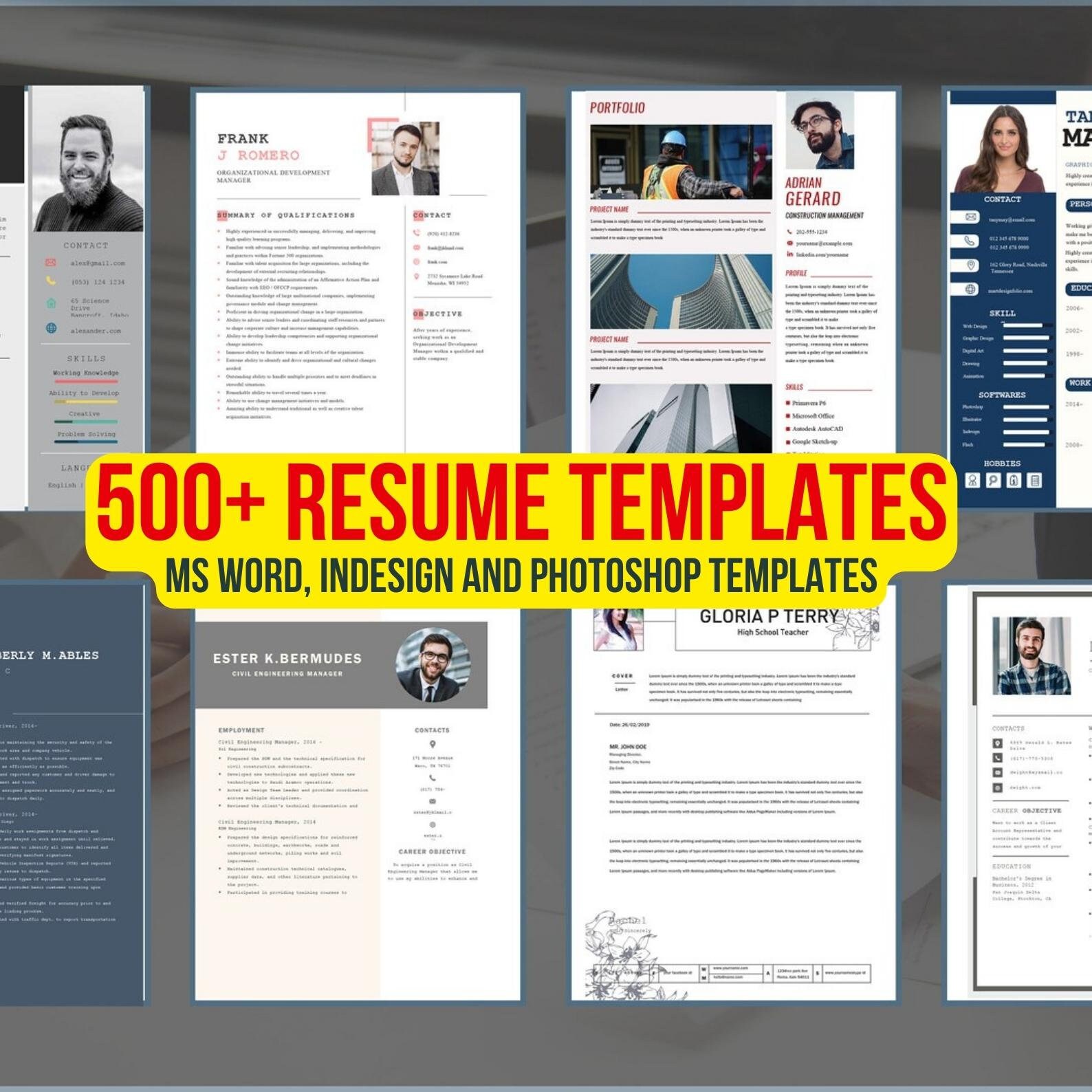 Resume Templates Bundle: Elevate Your CV With Word Resume Templates ...